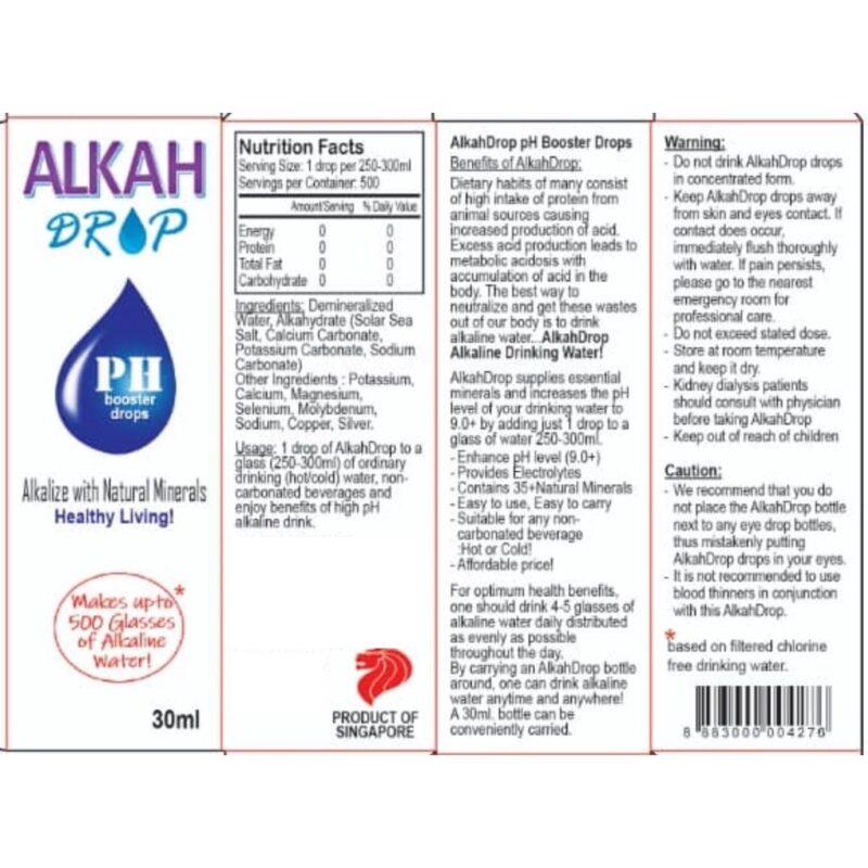 Alkah Drop: Alkaline Drinking Water 30mL – Min Ann Medical Hall